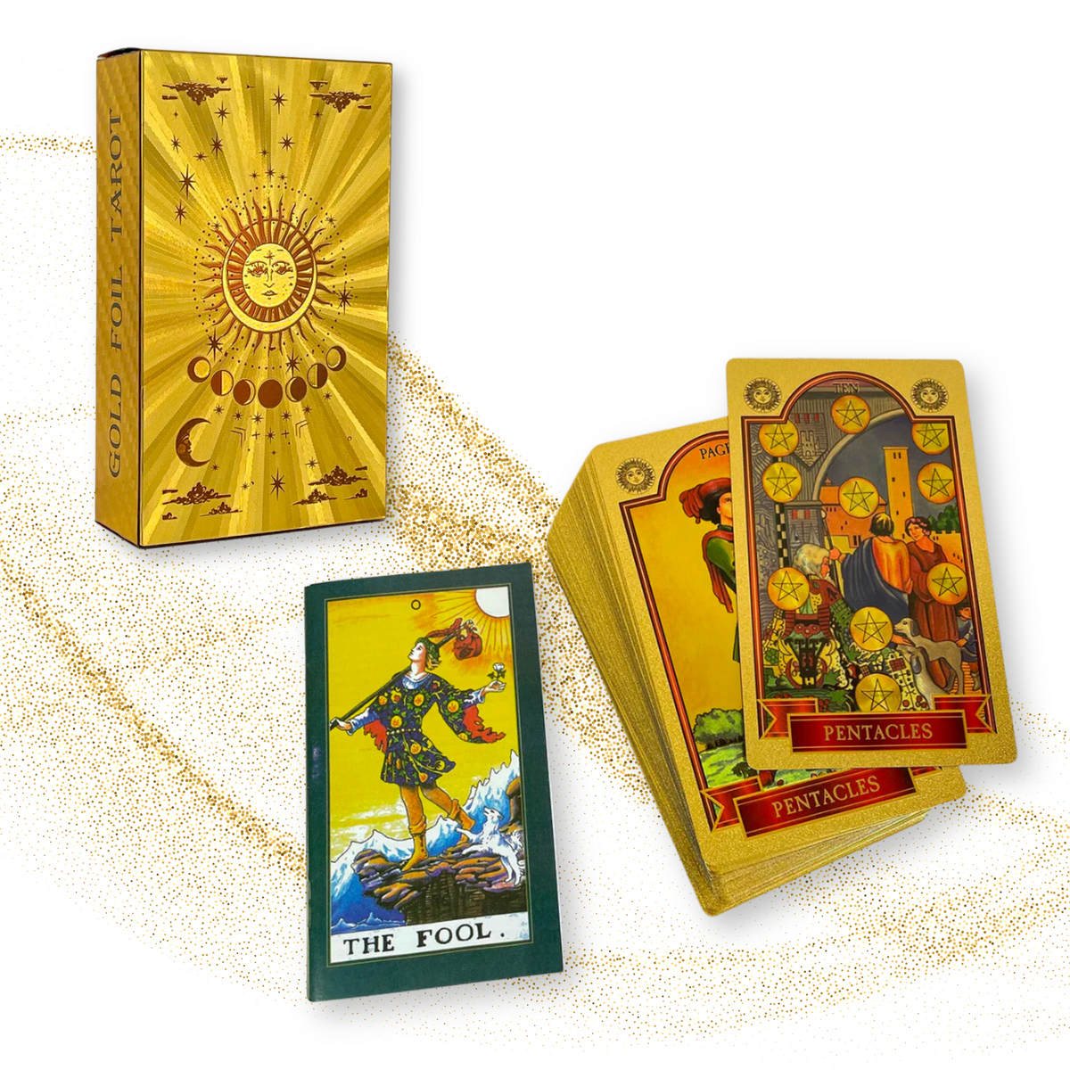 Gold Foil Tarot Cards, High-End Plastic Card Set • Apollo Tarot Shop