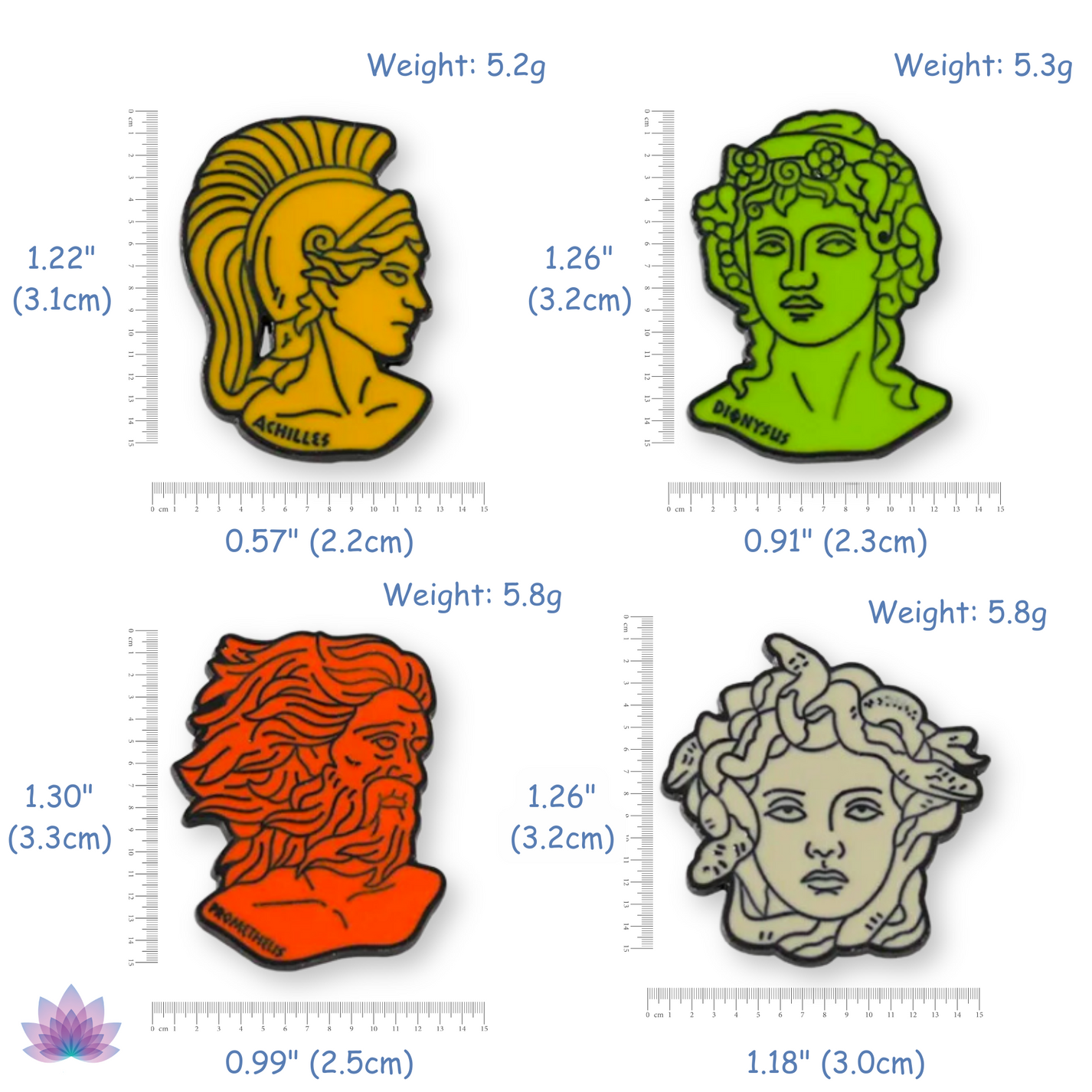 Greek Mythology Pin • Medusa Prometheus Achilles Dionysus • AT Shop 🪷 ...