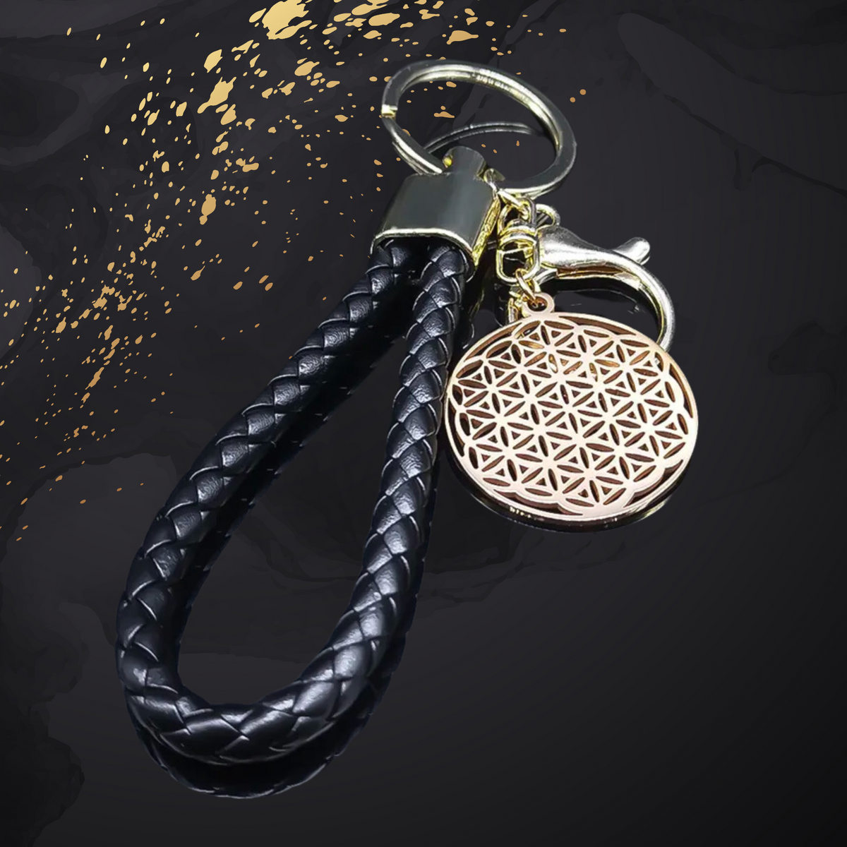 Flower Of Life Sacred Geometry Stainless Steel Keyring • Apollo Tarot